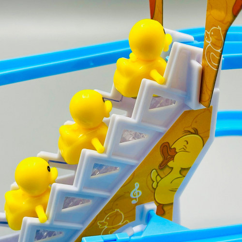 Funny Duck Climbing Stairs Track Toys Electric Music Slide Stair Climbing Toy, Ducklings Cartoon ...