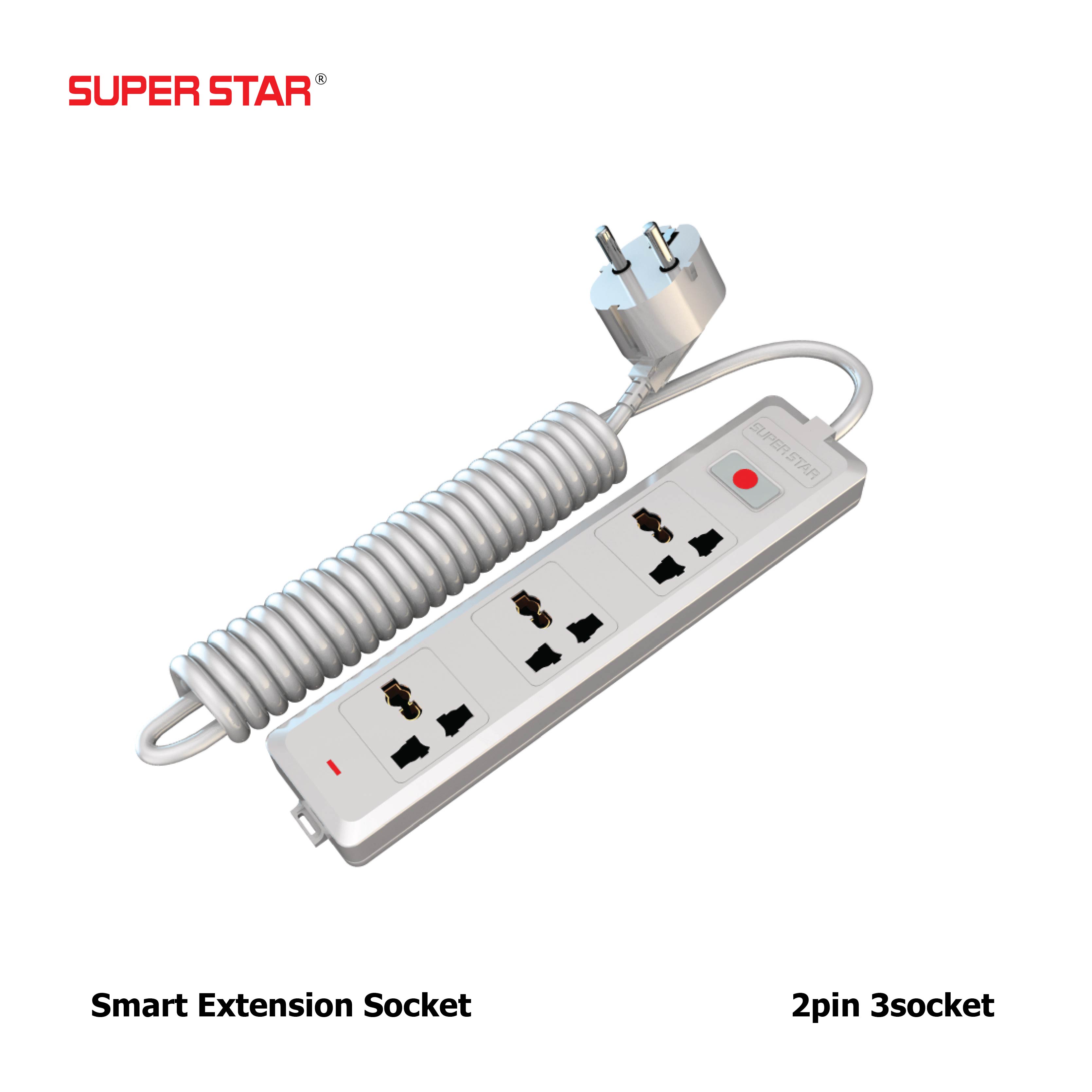 Multi Plug- Super Star (SSG) Smart Extension Socket 2 PIN 3 Socket ...