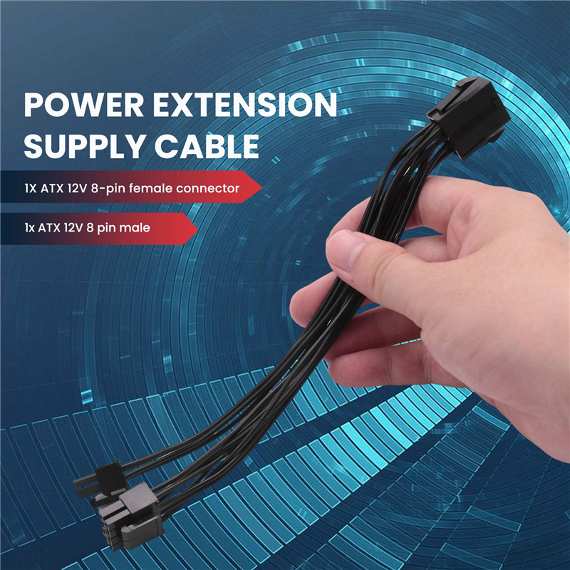 CPU 8 Pin Female to CPU 8 Pin ATX 4 Pin Male Power Supply Cable(20cm ...