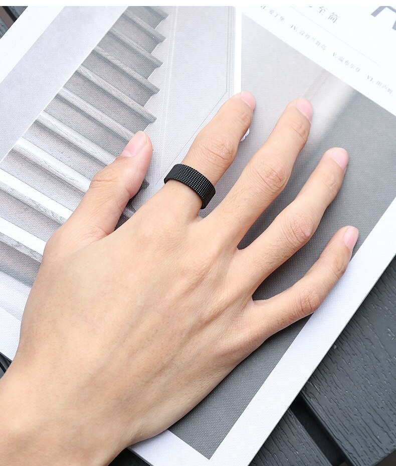 Stainless Steel Mesh Rings for Men Ring Man Modern Party Ring - Ring ...