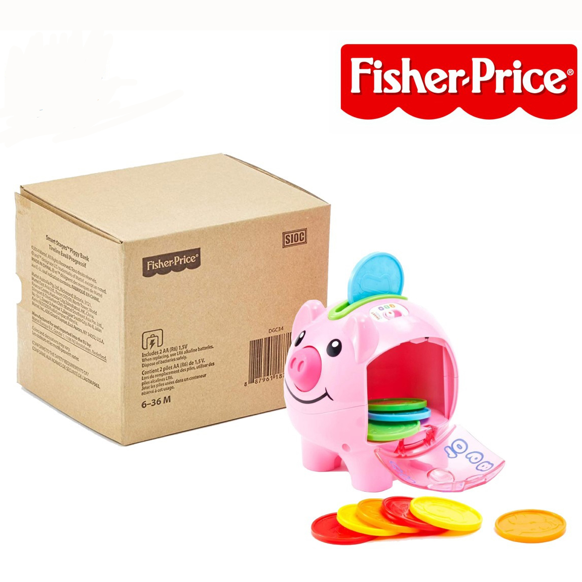 Fisher-Price Piggy Bank Smart Stages Laugh & Learn Interactive Baby ...