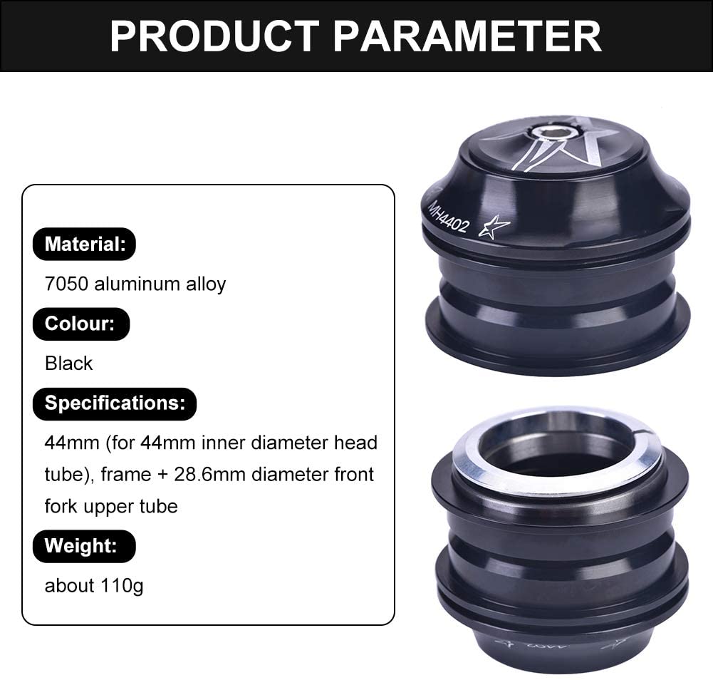 Bike Headset Set 44mm Aluminium Alloy Bearing Headset MTB Mountain Bike ...