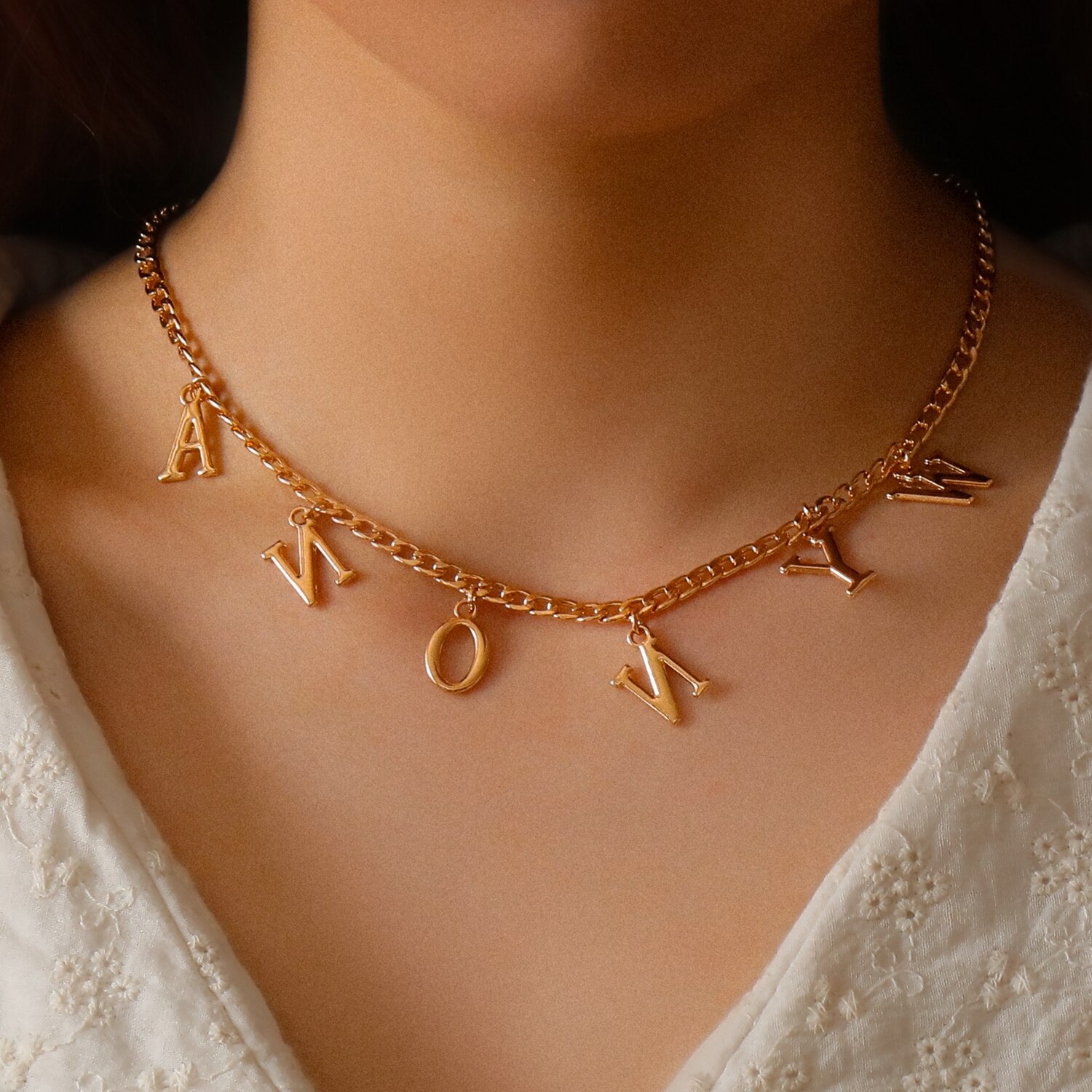 Crystal Clear Name sales Necklace