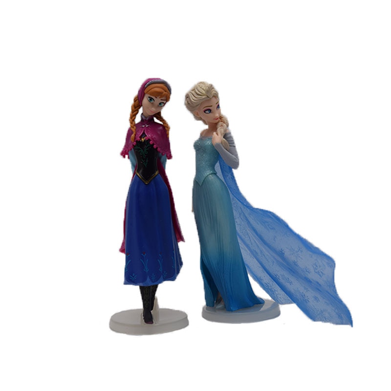 18cm 2pcs/Lot Disney Frozen Anna Elsa Princess Action Figure Anime Mini ...