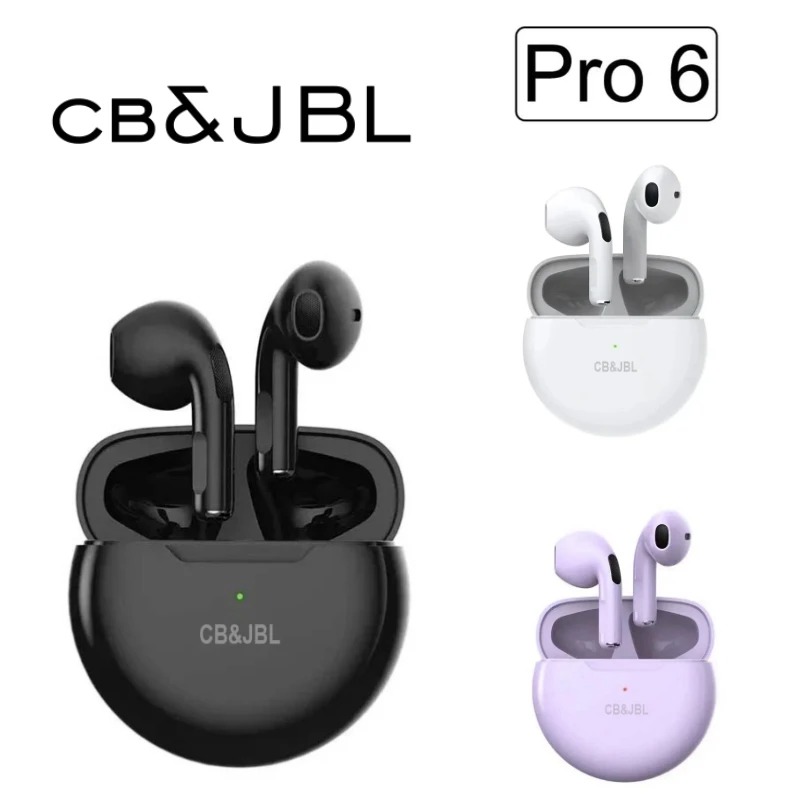 Pro 6 TWS Wireless Headphones with Mic Fone Bluetooth Earphones Sport ...