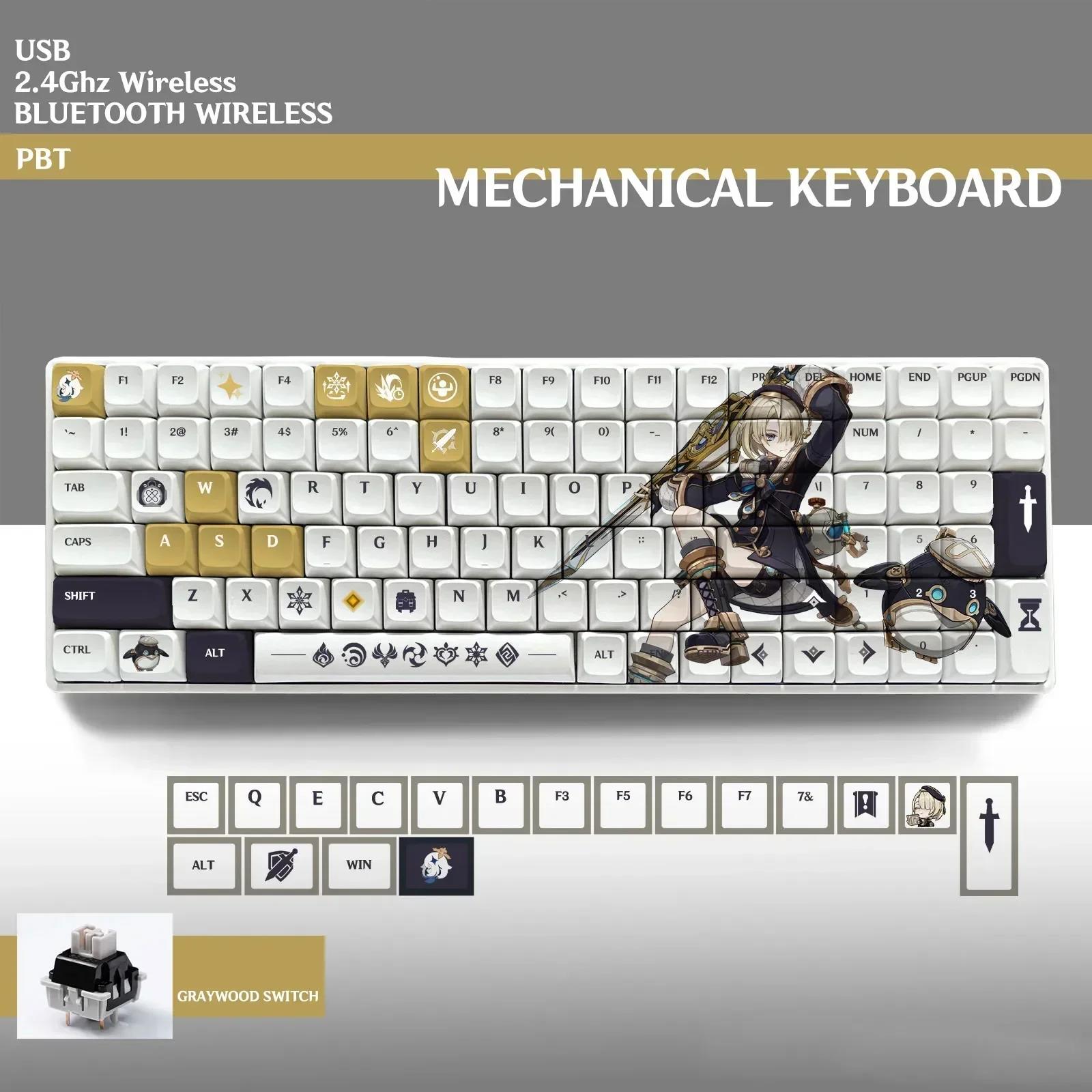 Genshin Impact Furina Wriothesley Mechanical Keyboard with Dye ...
