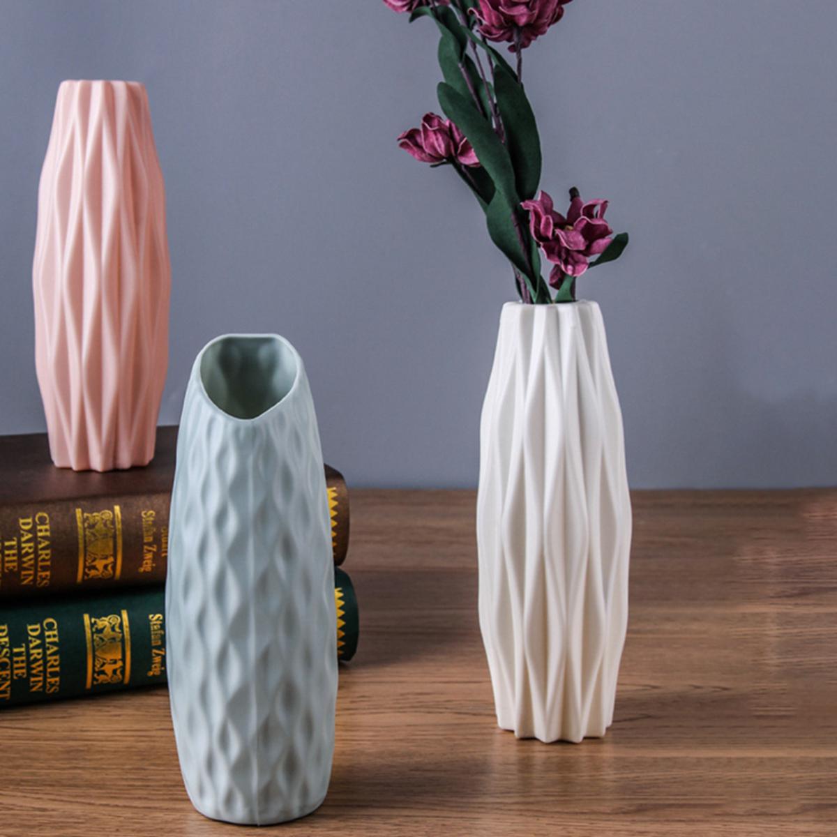 Nordic Plastic Vase Anti-Drop Simple Flower Vase Imitation,Green ...