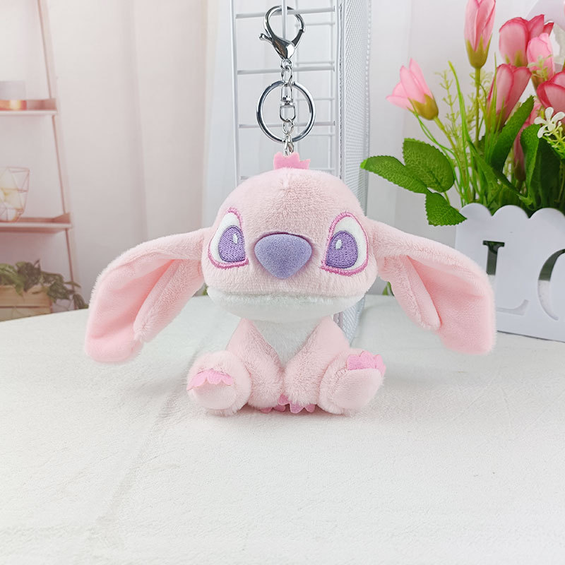 New cute purple Stitch plush toy keychain pendant couple bag pendant ...