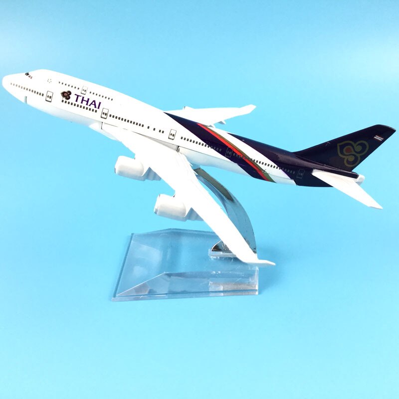 【happy one】16cm Plane Model Airplane Thai Boeing 747 Aircraft Model 1: ...