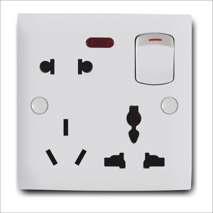 6 pin wall multi socket with Indicator 3 pin & 2 Pin With Switch | Daraz.com.bd