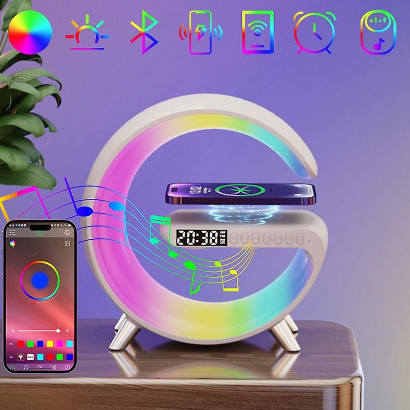 G63 Smart Light Sound Speaker Machine Fast Charging Alarm Clock 7-Color ...