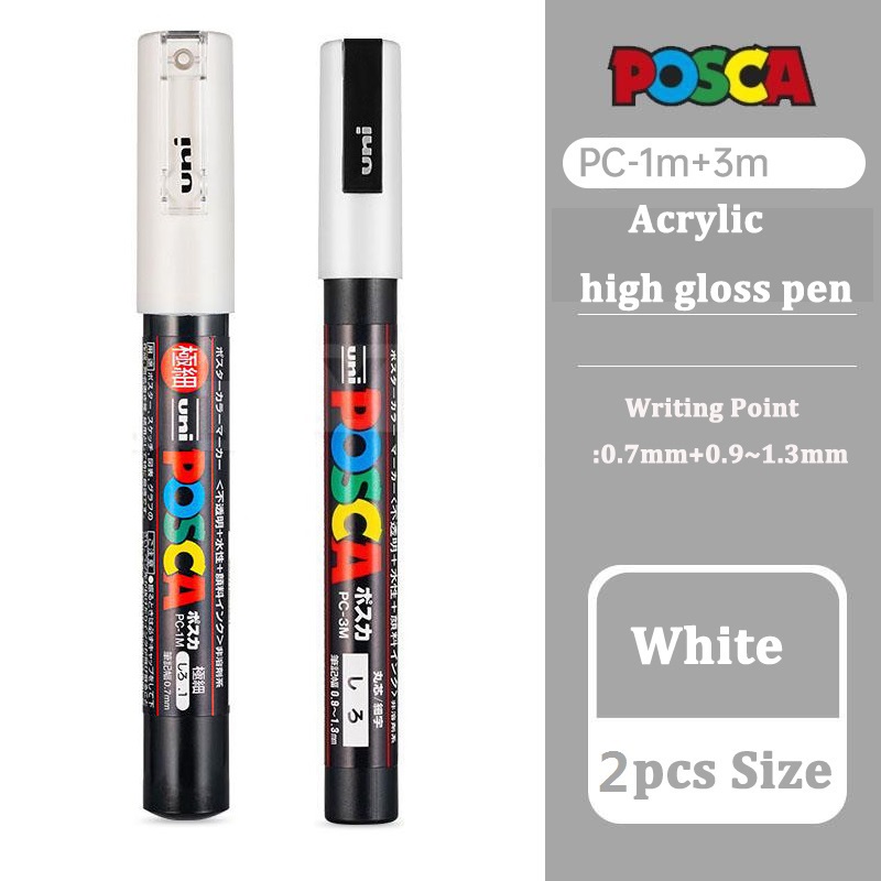 Uni White Posca Marker Pen Art Supplies Acrylic Waterproof POP Poster ...