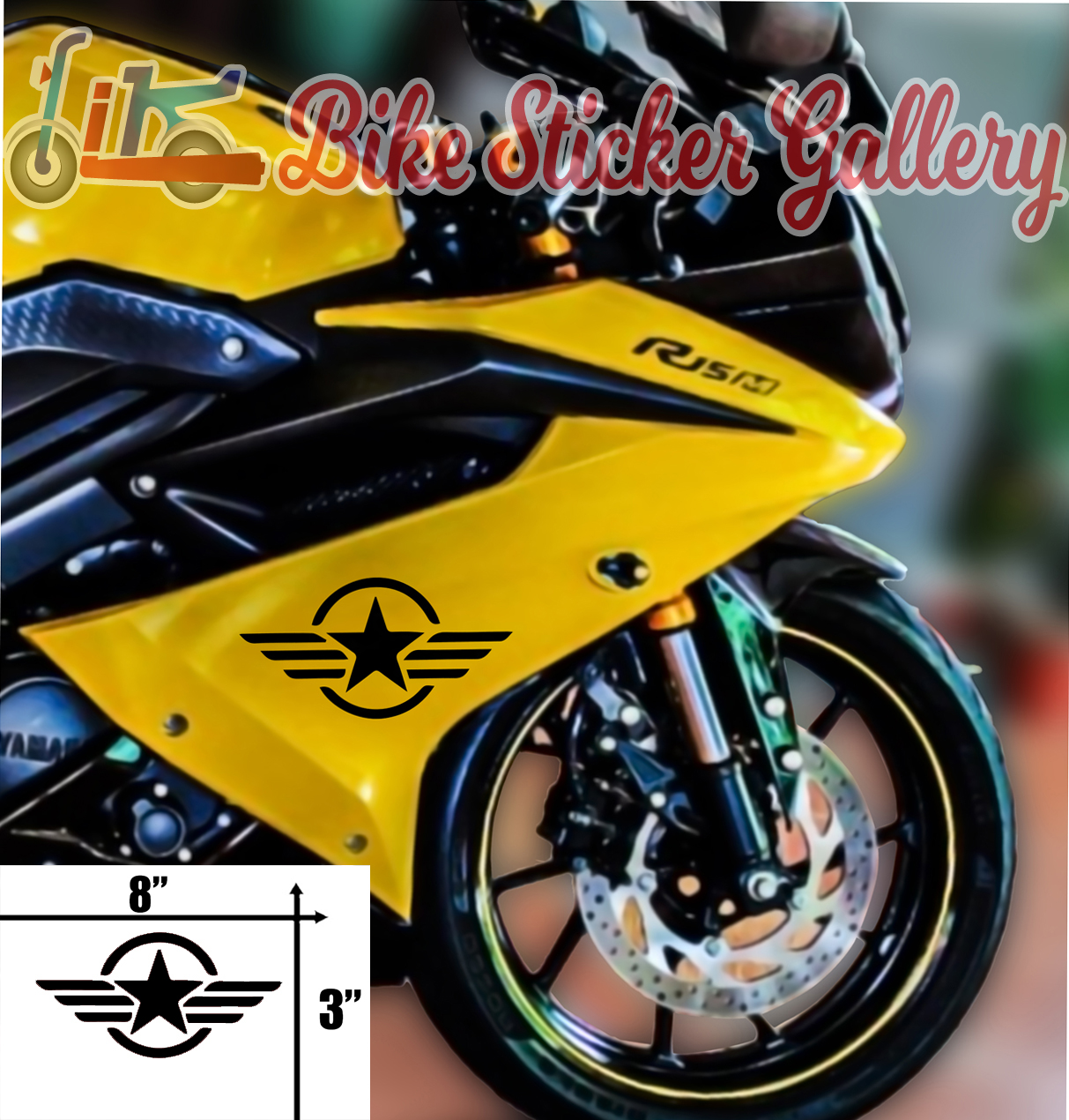 Bike Decal Sticker - Star Wings Logo ( Waterproof & Premium quality ...