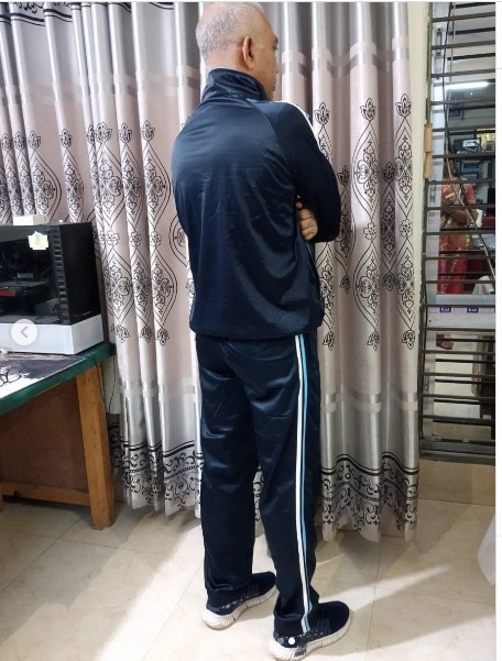 Navy Blue 100% Premium Polyester Tricot Fabric 2-Stripes Tracksuit ...