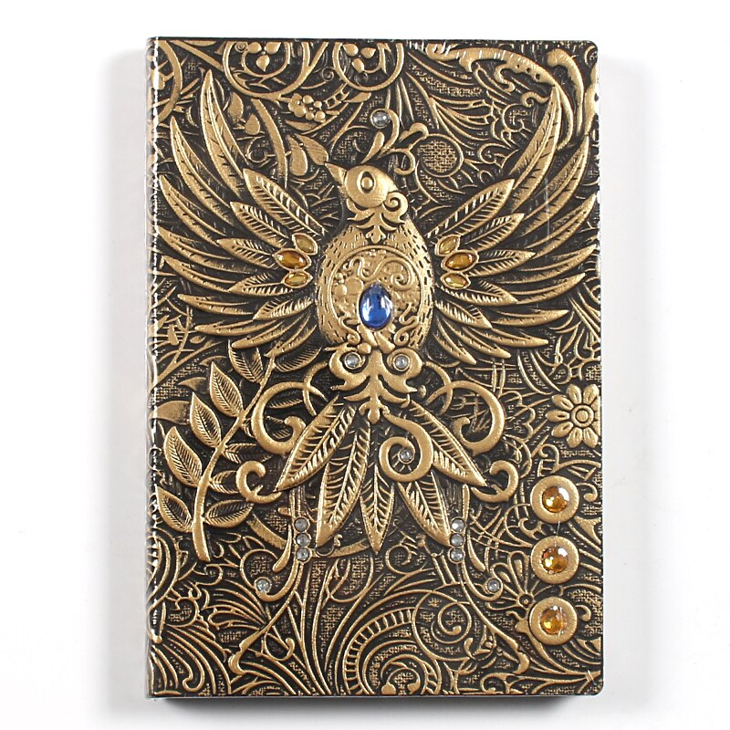 European-style Vintage Embossed Leather Notebook Diary Note Book ...