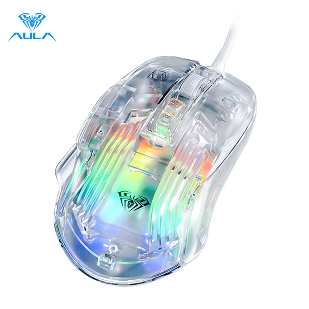 HXSJ S80 Wired Gaming Mouse Transparent Ergonomic Computer Mouse 7200 ...