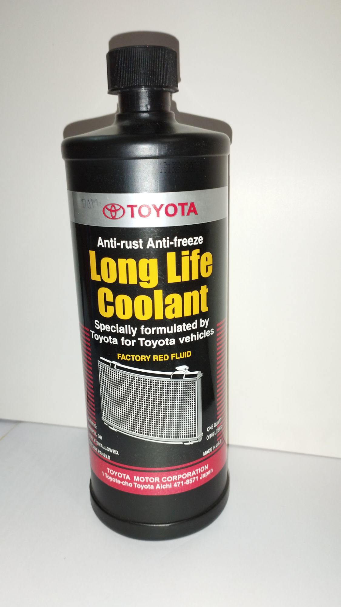 TOYOTA Long Life Coolant Anti-rust Anti-freeze Specially formulated by ...