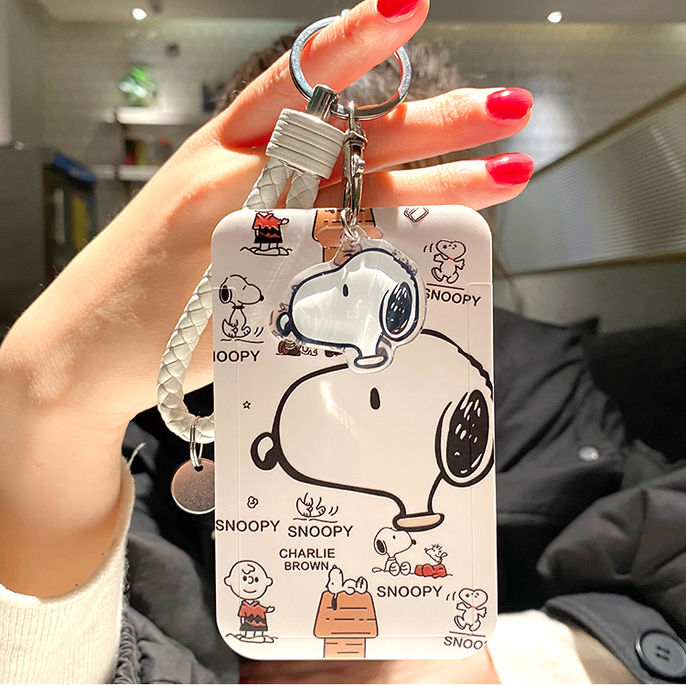 Snoopy Card Holder Student Health Code Anti-Lost Hanging Neck Key Chain ...