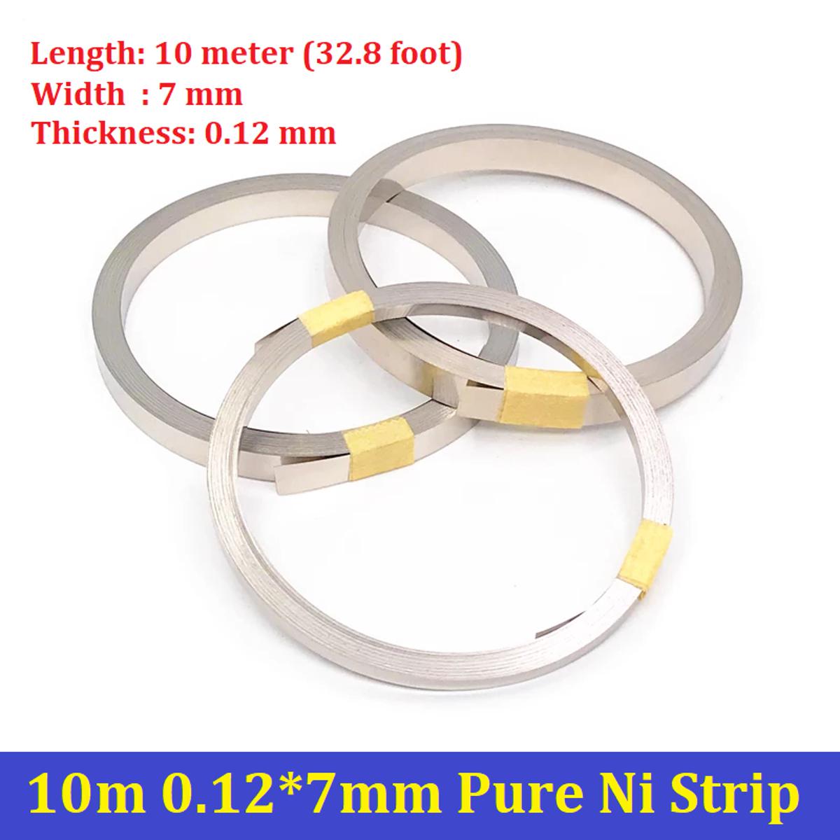 3Meter 0.12x7mm Pure Ni Plate Nickel Strip Sheet For 18650 Battery Spot ...