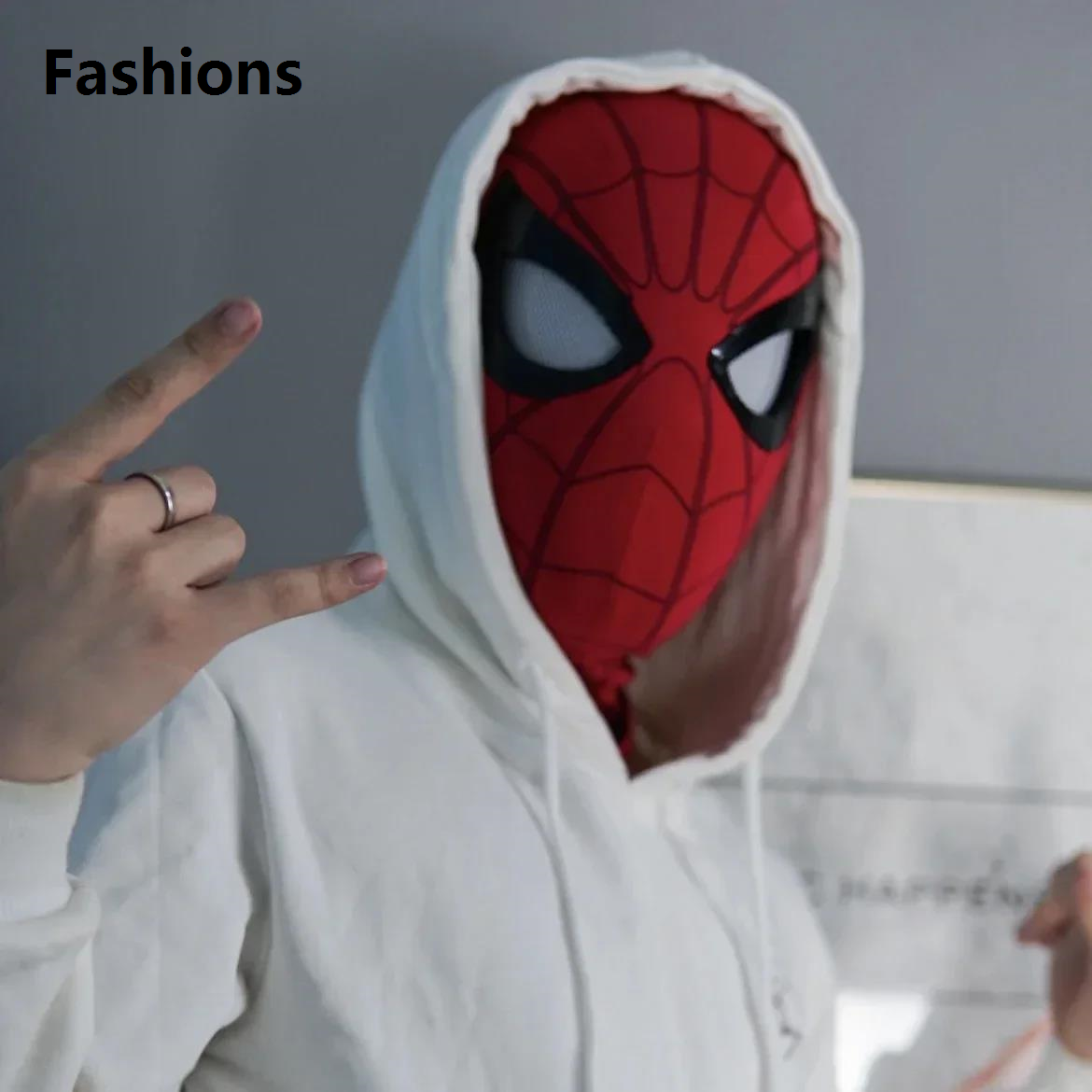 Fashions Spiderman Mask Eyes Movable Remote Control Spiderman Mask ...