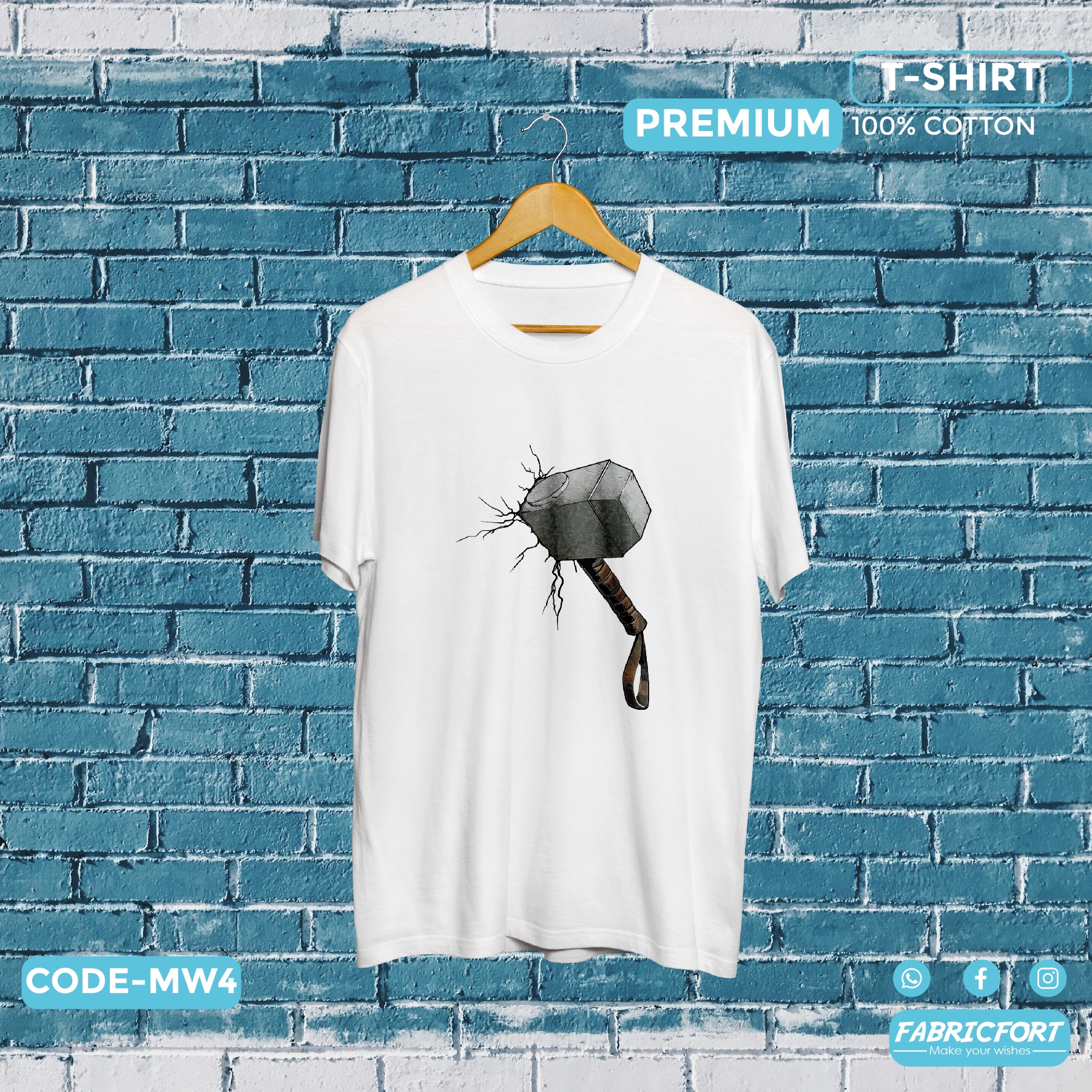 Fabric Fort Half Sleeve "Thor mioner" Cotton T-shirt For Men and Women ...