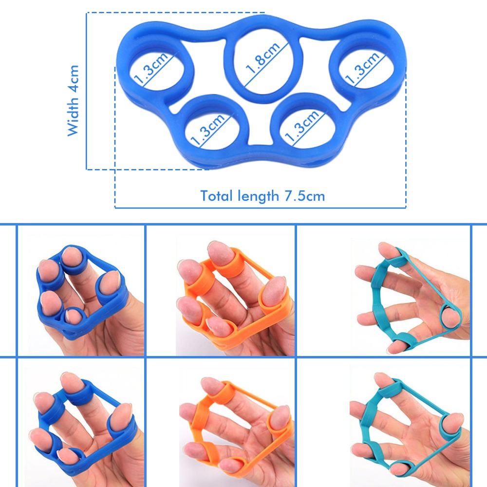 3pcs Silicone Relieve Wrist Pain Gripper Finger Stretcher Grip Strength ...