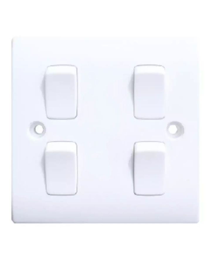 4 Gang One Way Switch - White - Remote Control Switch