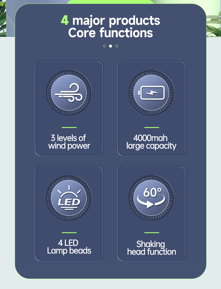 DP Automatic Rotating Mini Table Desk Fan With LED Light – DP-7637 ...