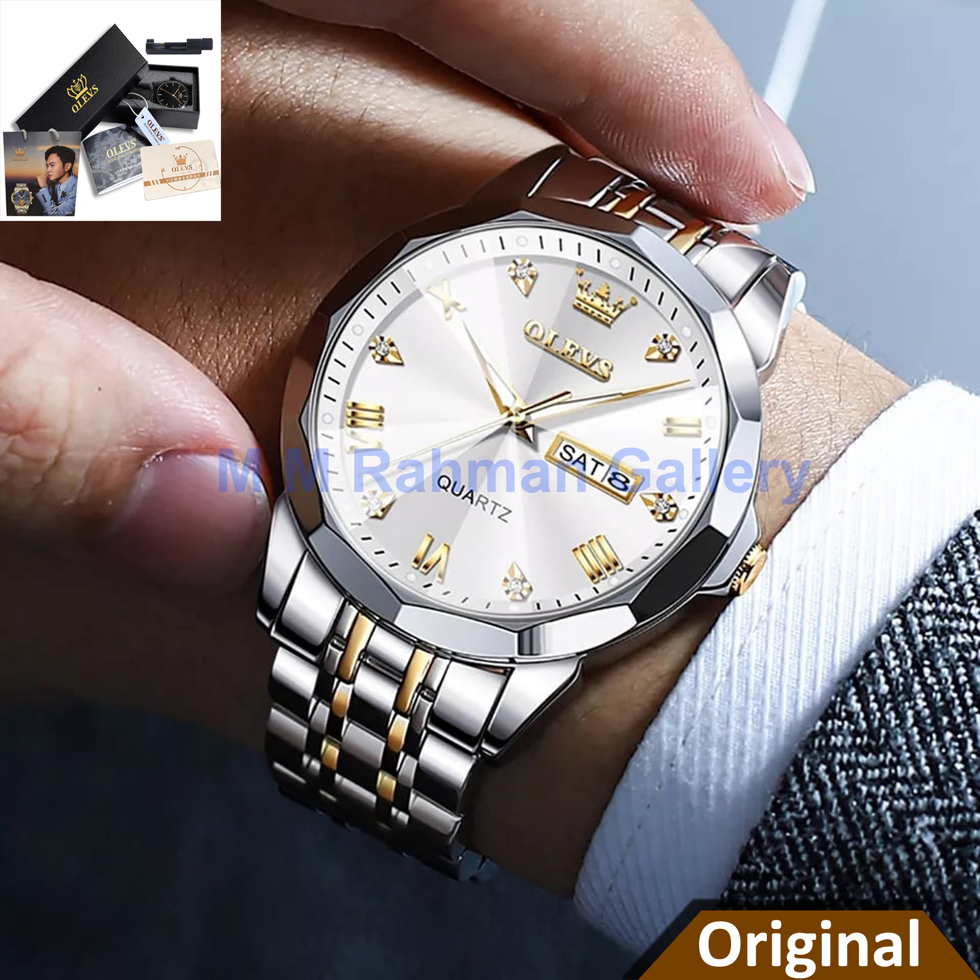 OLEVS 2903 Fashion Moon Phase Quartz Watch For Men