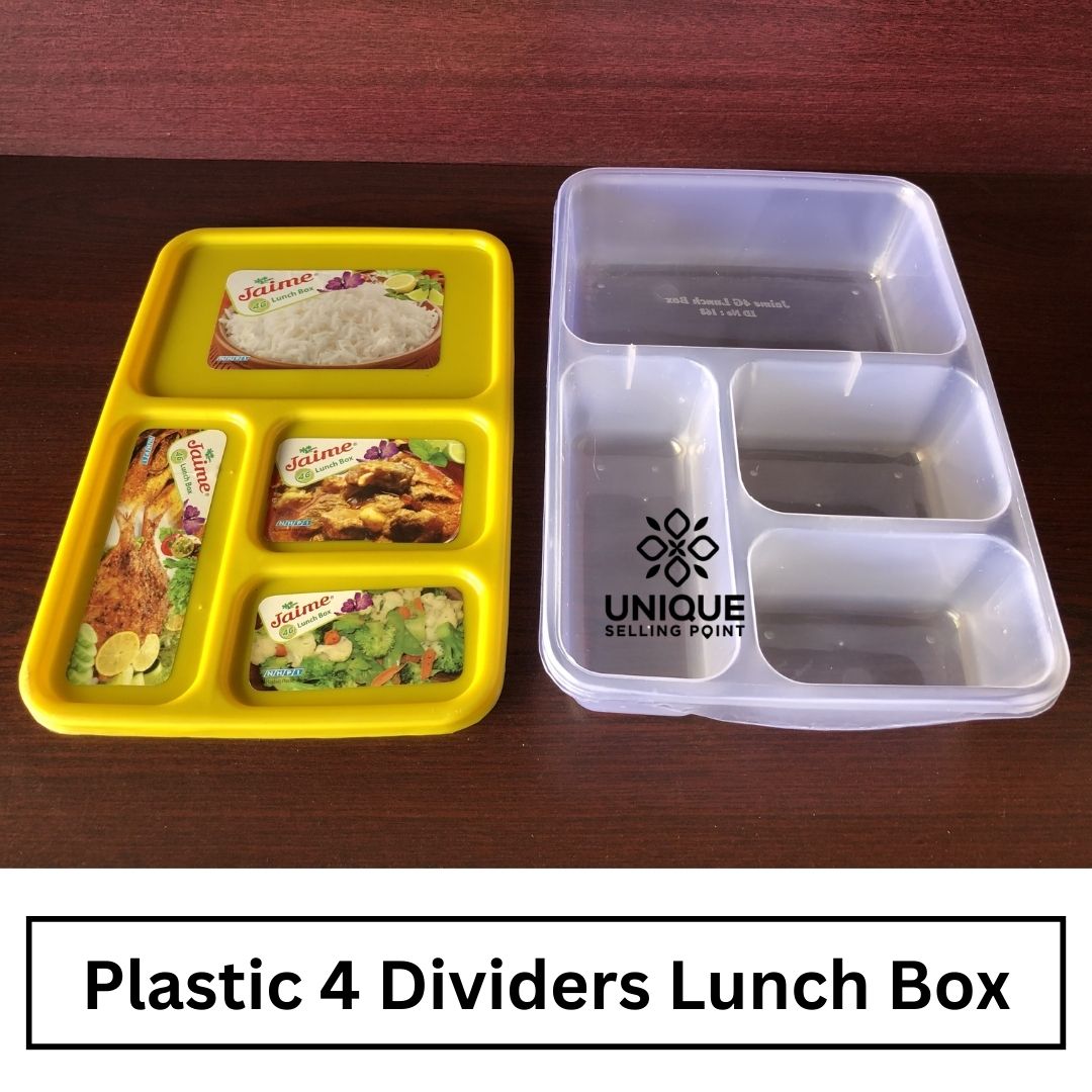 Plastic 4 Dividers Lunch Box, Economy OFFICE Lunch Box, Jaime 4G Lunch ...