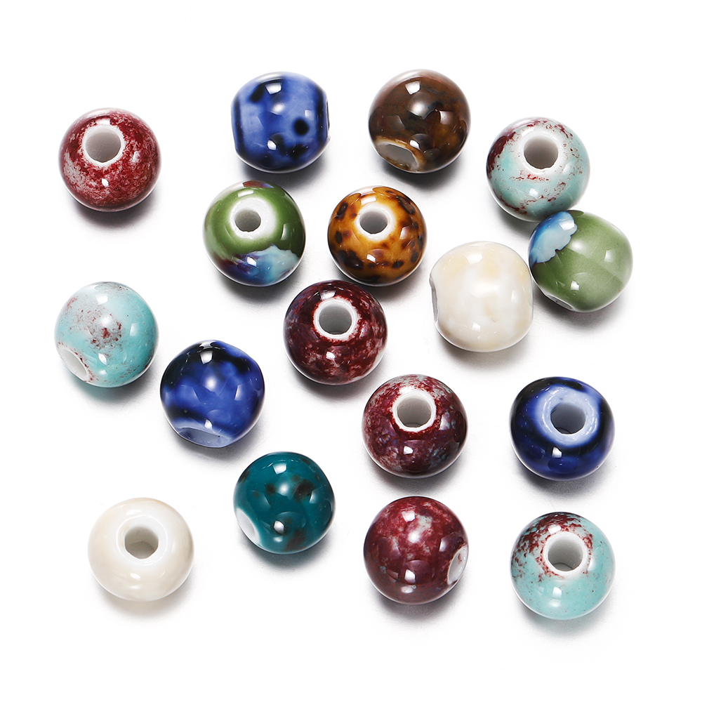 St.kunkka 6 8 10mm 10Pcs Ceramic Round Beads Mixed Color Beads Fashion ...