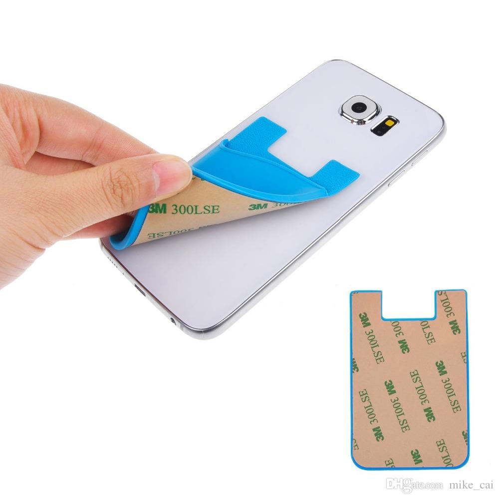 Phone Card Holder Silicone Mobile Phone Card Holder Elastic Wallet On ...