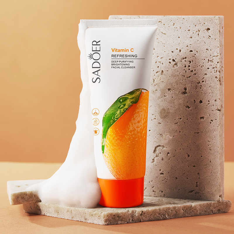 SADOER Vitamin C Moisturizing Deep Purifying Refreshing Fruit Plant Extract Facial Cleanser 100g ...