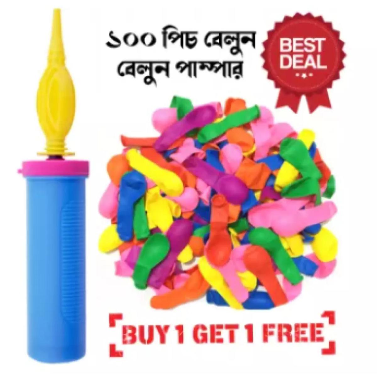 100 pcs balloons + balloon pumper/balloon and pumper set/buy one ...