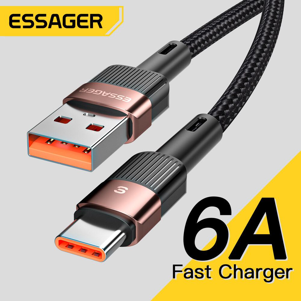 Essager 6A Super Fast Charging Cable 66W USB Type C Cable For Huawei ...