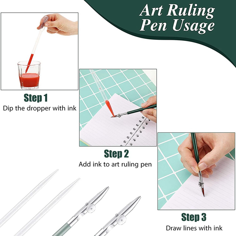 Art Ruling Pen Set Masking Fluid Pen with Glue Residue Eraser,Ruling ...