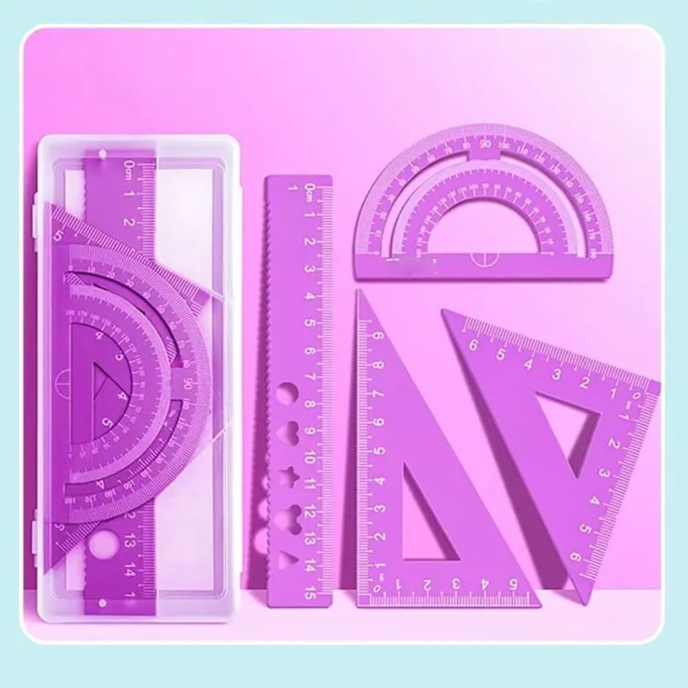 2024 4 in 1 Ruler Aluminum Alloy Combination Triangle Protractor ...