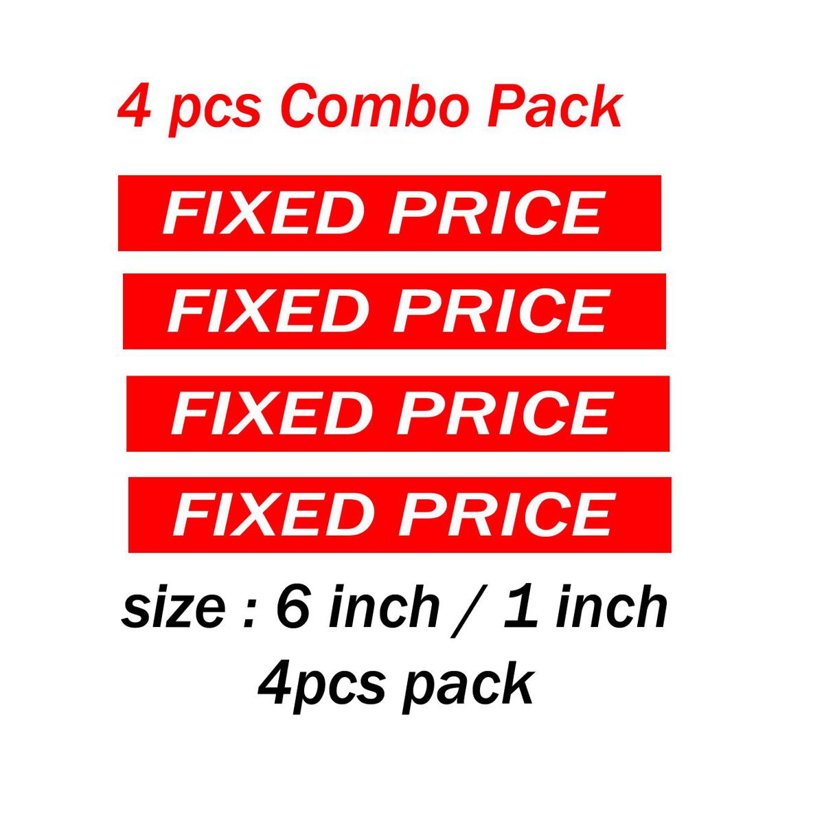 Fixed Price Sticker For Shop And Office Door - Sticker | Daraz.com.bd