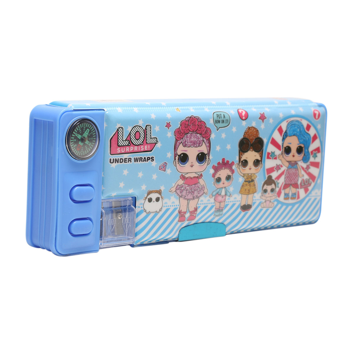 Pencil & Pen Box with double sharpner and Compass | Daraz.com.bd