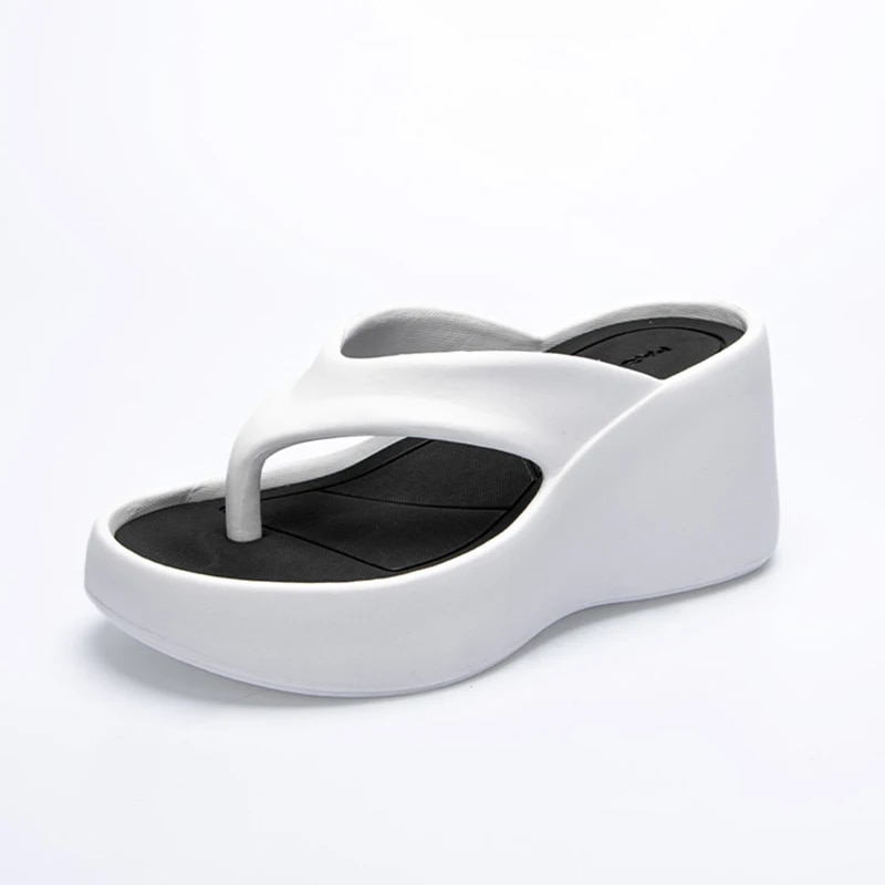 Women's Clip Toe Wedge Flip Flops 2024 Summer Chunky Platform Beach ...