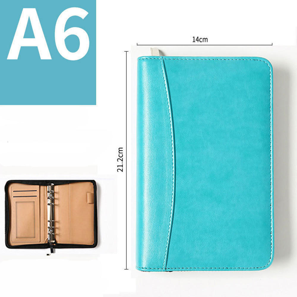 Loose Leaf Zipper Bag Diary Binder Notebook Journal with Calculator A6 ...