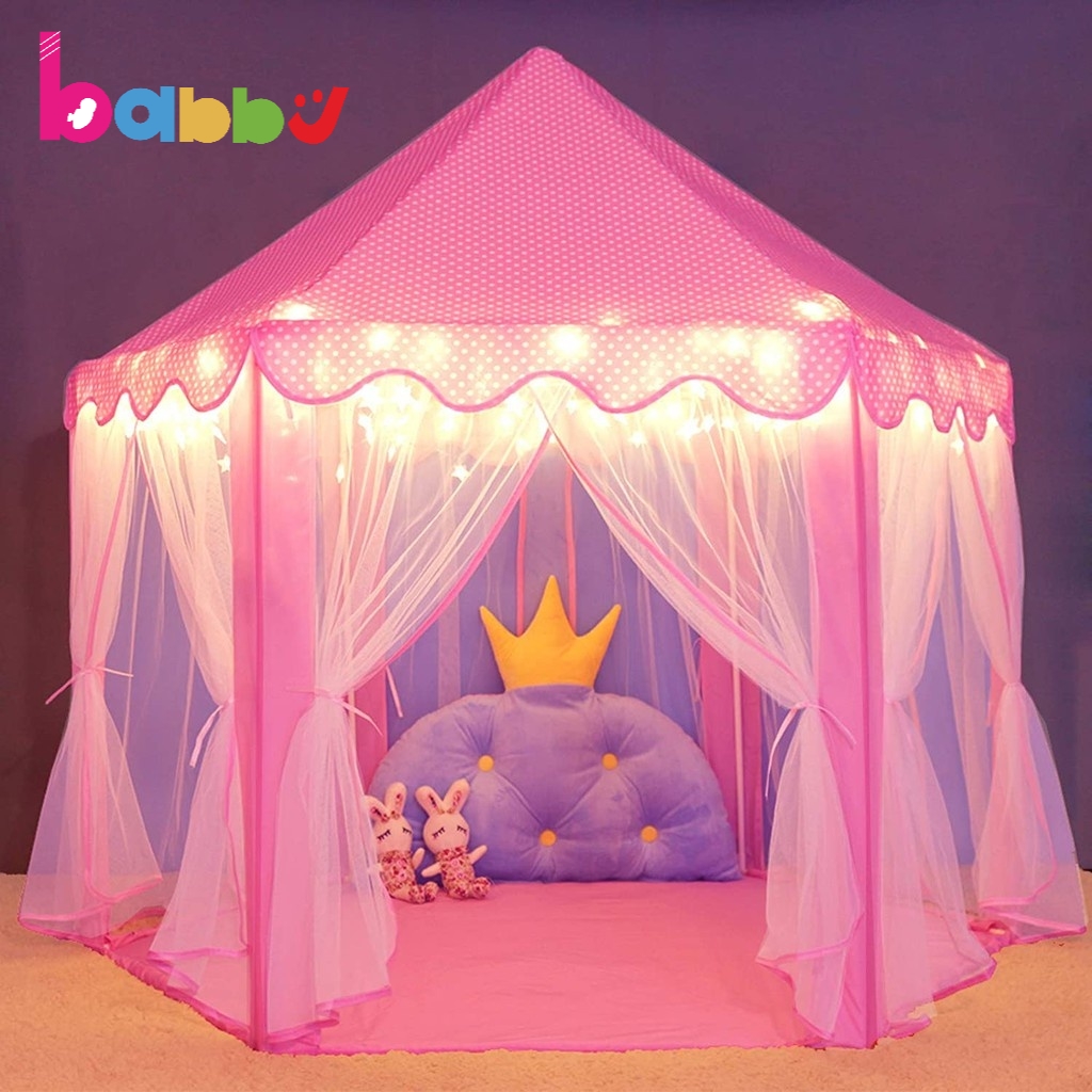Foldable Tent Fairy Tale Castle Children Play House with free Plastic ...