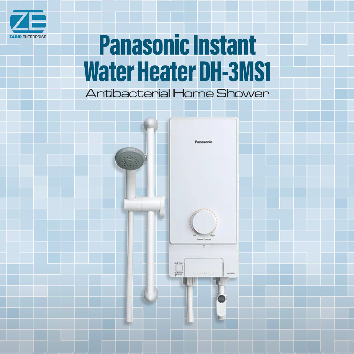 Panasonic Instant Water Heater Antibacterial Home Shower, DH-3MS1 ...