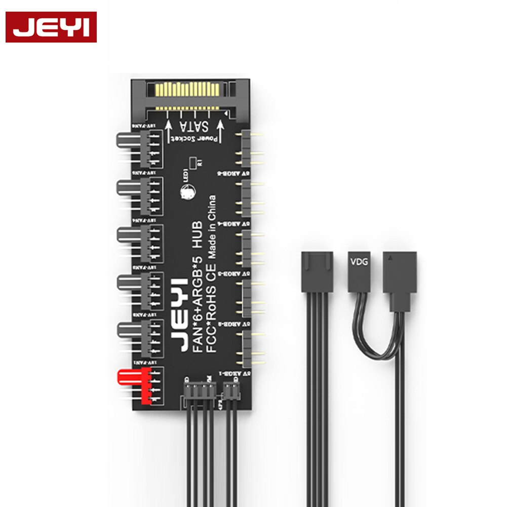 JEYI 4-pin PWM Cooling Fans HUB Cooler Splitter Extension Adapter ...