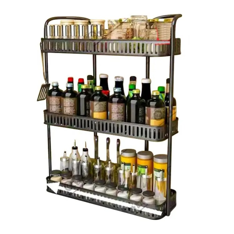 stainless steel ss 3 Tier Kitchen Spice Rack Wall Mounted | Daraz.com.bd