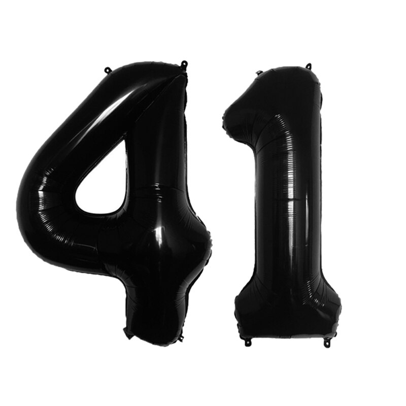 Black Number Balloons 10/16/18/30/50/60th Birthday Party Balloons 60th ...