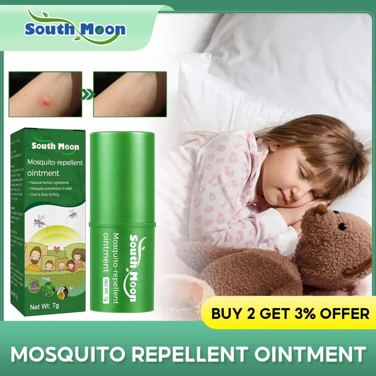 South Moon Anti Mosquito Cream Prevent Insect Bites Relieve Itching ...