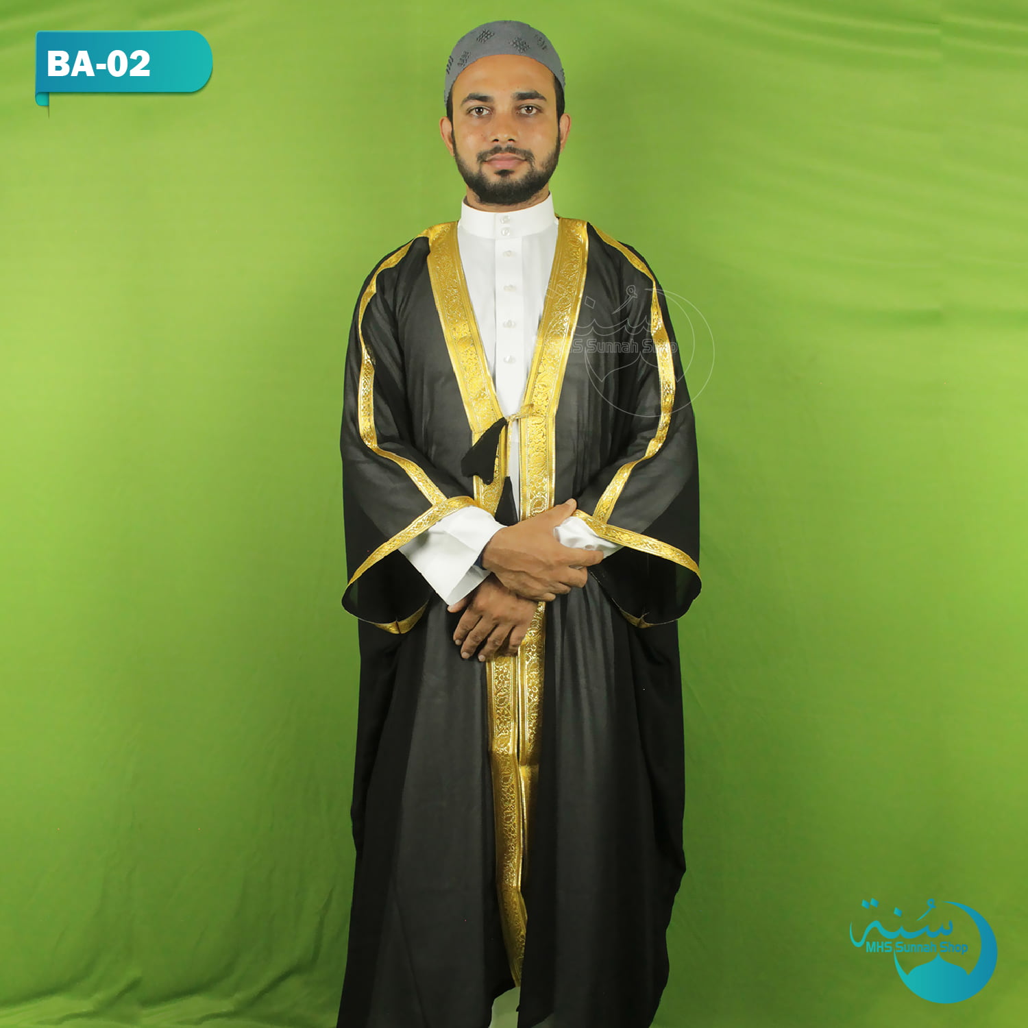 Black Color Comfortable Bangladeshi Imam Dress Aba Kaaba Thobe for Men