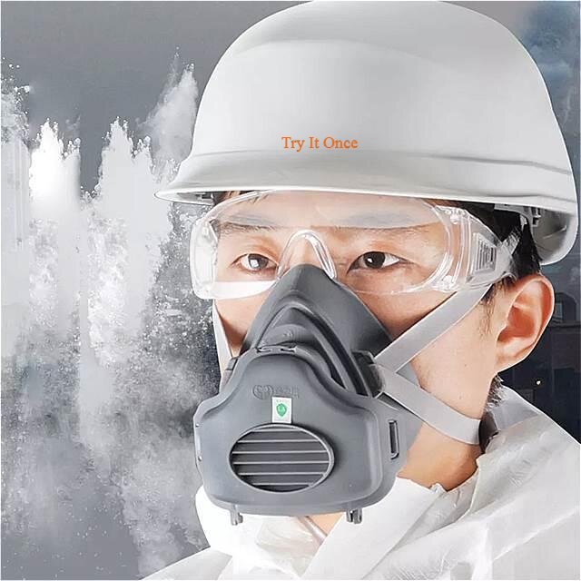 Powecom Dust Proof Mask Half Face KN95 Industrial Mask for Men Anti ...