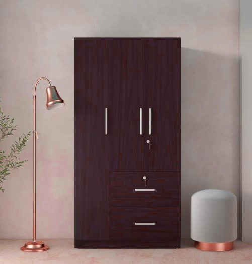 3 doors Partex MDF Laminated Board Compact Almirah with 2 drawer and ...